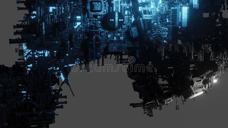 Futuristic Abstract Digital Structure with Glowing Elements Stock ...