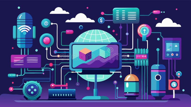 Futuristic Abstract Electronic Circuit Connection Technology Background ...