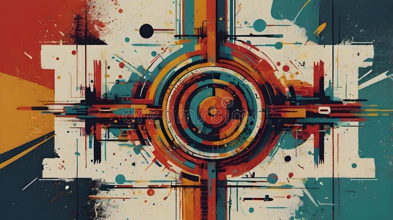 Futuristic Abstract Geometric Art in Bold Colors â€ Digital Sci-Fi ...