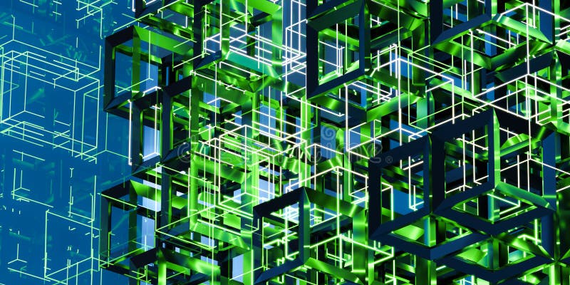 Futuristic Abstract Geometric Design 3d Render Wallpaper Background ...