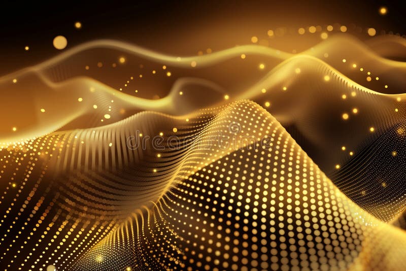 Futuristic Abstract Golden Design Featuring Dots and Luxury Elements ...