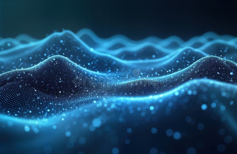 Futuristic Abstract Graphic of Data Wave. Energy Particles Form Wave ...