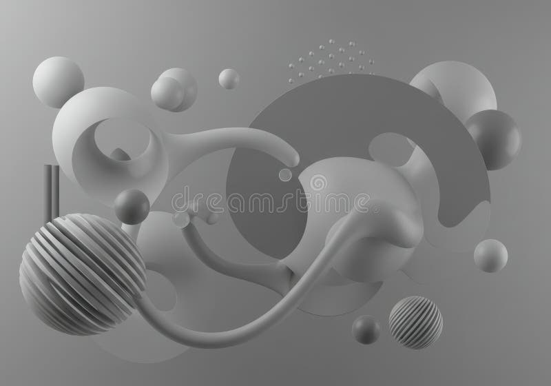 Futuristic Abstract Gray 3d Shapes on Textured Background Stock Image ...