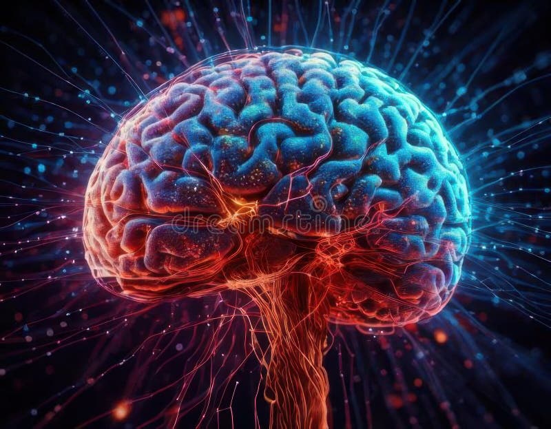 Futuristic Abstract Human Brain with Artificial Intelligence Technology ...