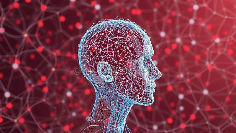 Futuristic Abstract Human Head Network Plexus a 3D Rendering of ...
