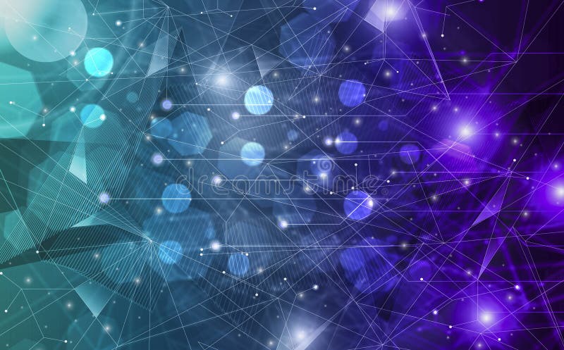 Futuristic Abstract Illuminate Line and Dot Wireless Connection and ...