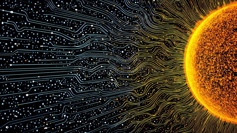 The Sun As a Computer Circuit Futuristic Tech Concept Stock ...