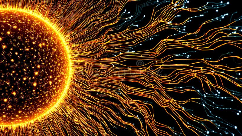 The Sun As a Computer Circuit Futuristic Tech Concept Stock ...