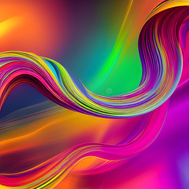 Futuristic Abstract Image Background, Colourful Cloud Smoke Random Line ...