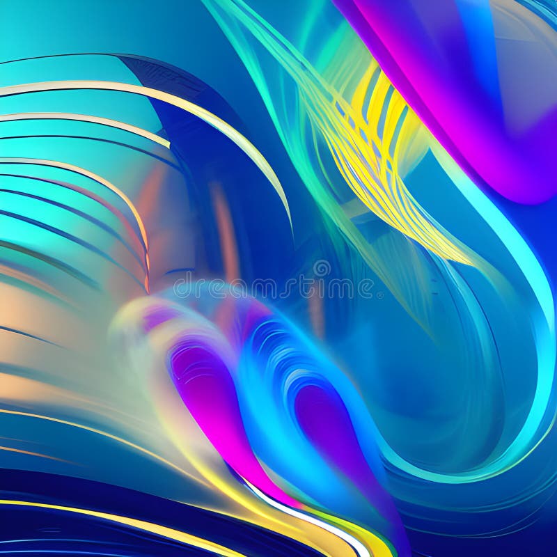 Futuristic Abstract Image Background, Colourful Cloud Smoke Random Line ...