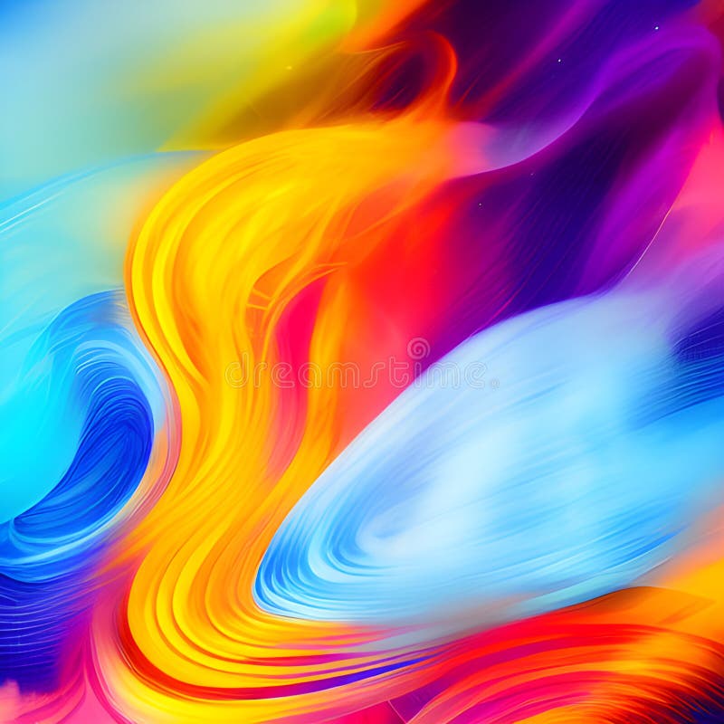 Futuristic Abstract Image Background, Colourful Cloud Smoke Random Line ...