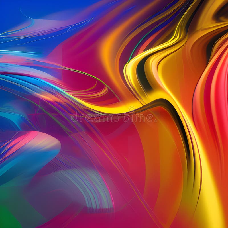 Futuristic Abstract Image Background, Colourful Cloud Smoke Random Line ...