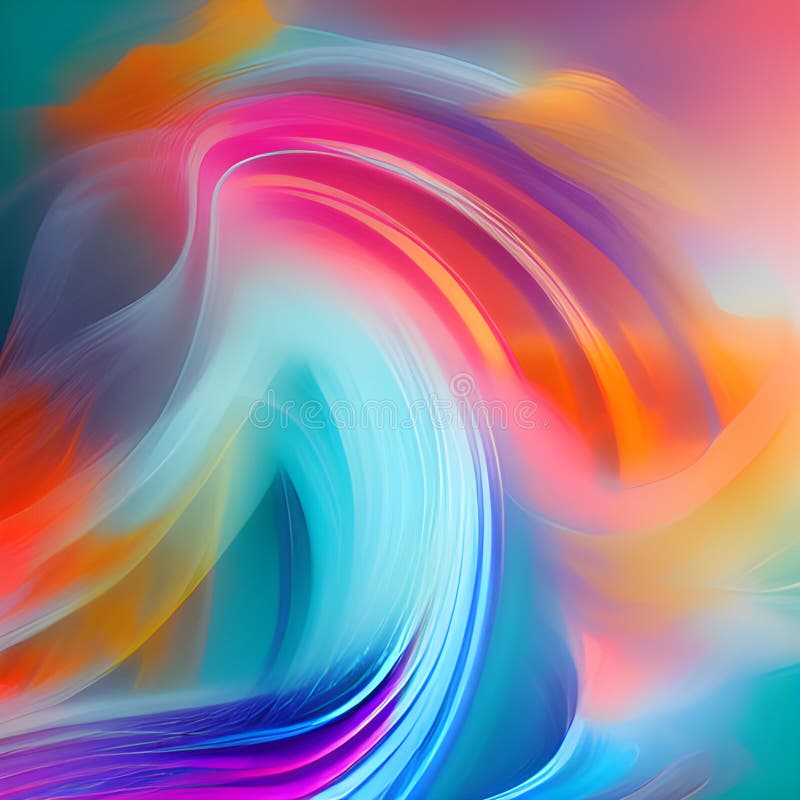 Futuristic Abstract Image Background, Colourful Cloud Smoke Random Line ...