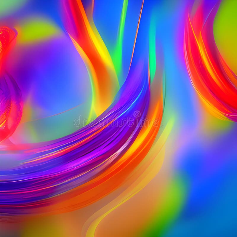 Futuristic Abstract Image Background, Colourful Cloud Smoke Random Line ...