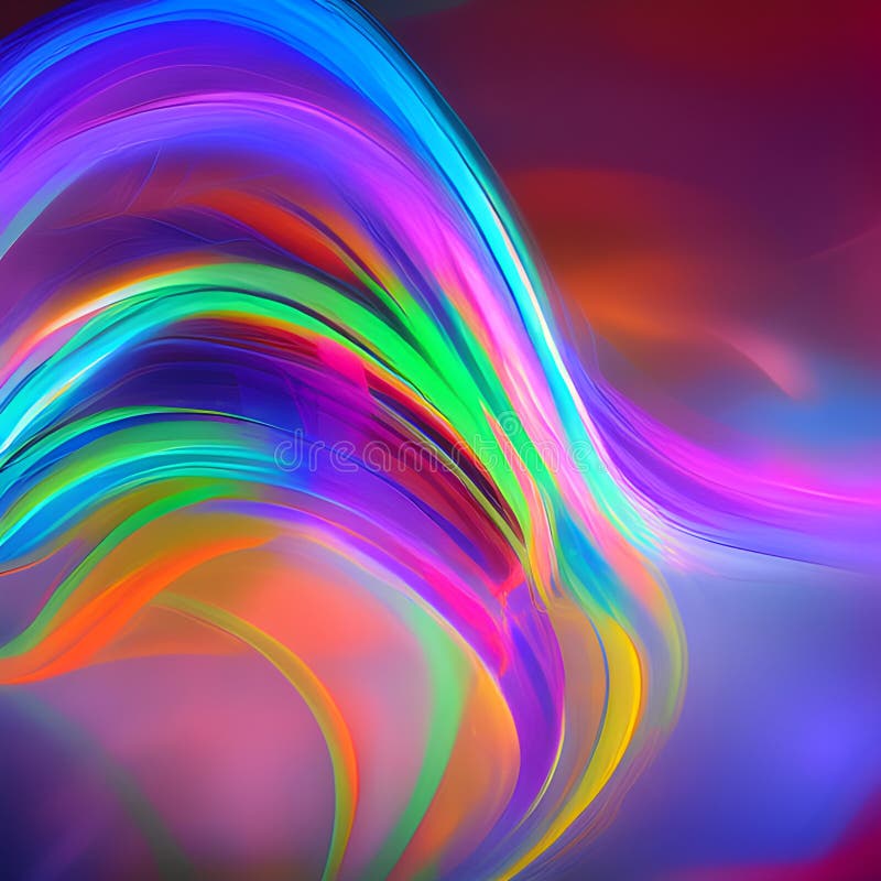 Futuristic Abstract Image Background, Colourful Cloud Smoke Random Line ...