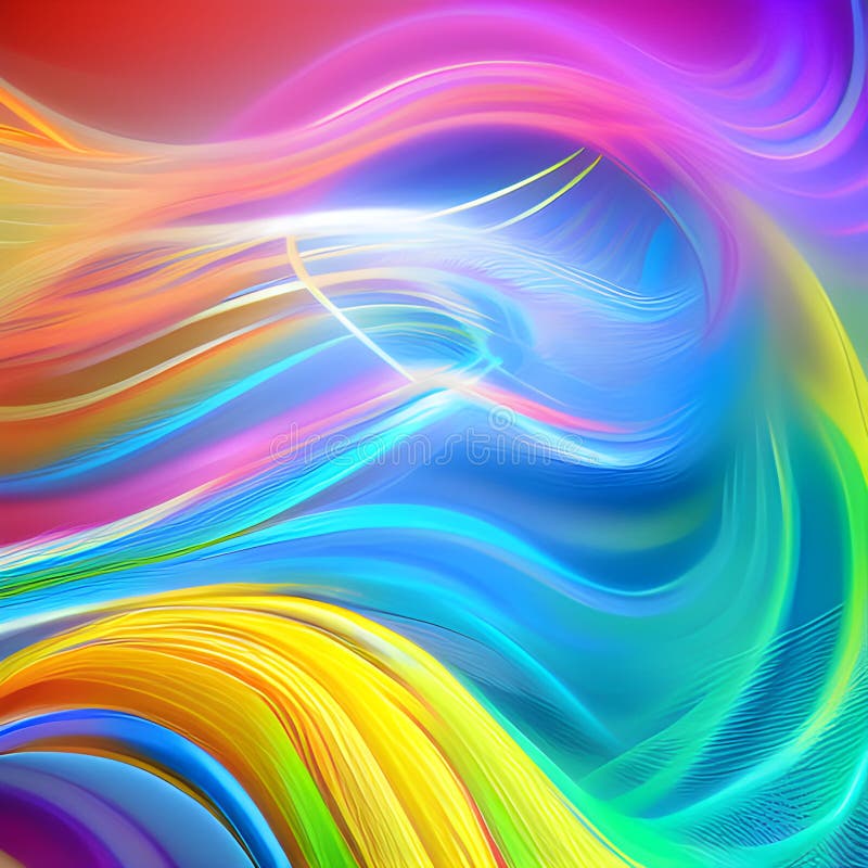 Futuristic Abstract Image Background, Colourful Cloud Smoke Random Line ...