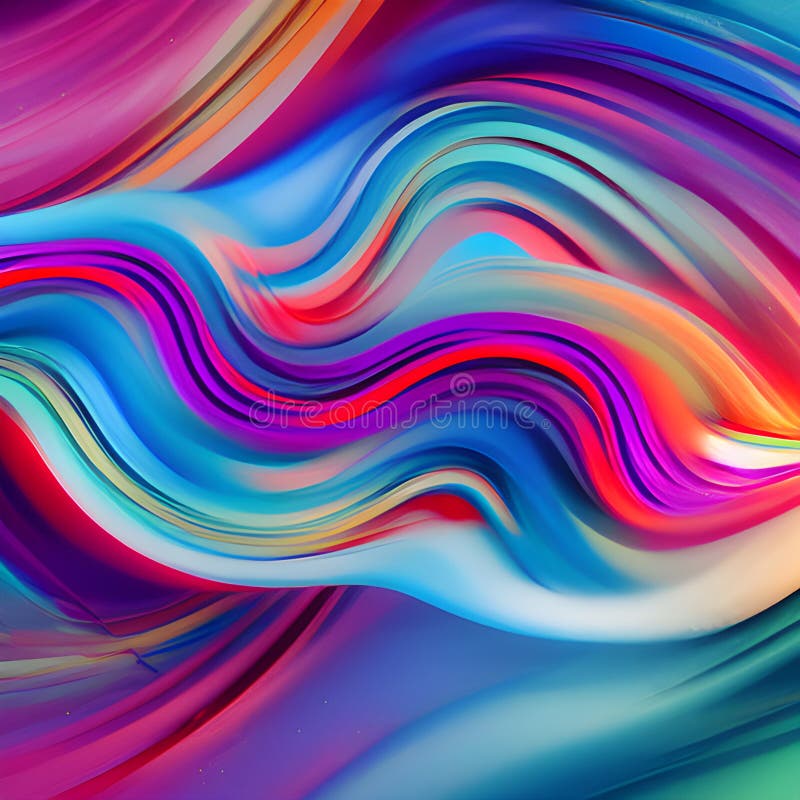 Futuristic Abstract Image Background, Colourful Cloud Smoke Random Line ...