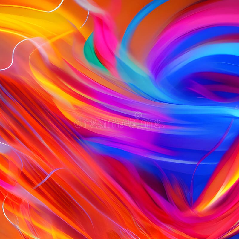 Futuristic Abstract Image Background, Colourful Cloud Smoke Random Line ...