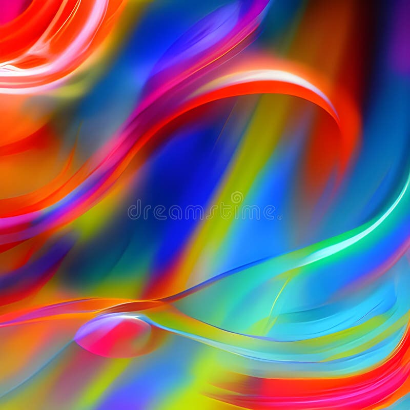 Futuristic Abstract Image Background, Colourful Cloud Smoke Random Line ...