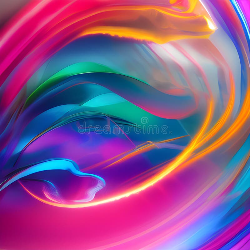 Futuristic Abstract Image Background, Colourful Cloud Smoke Random Line ...