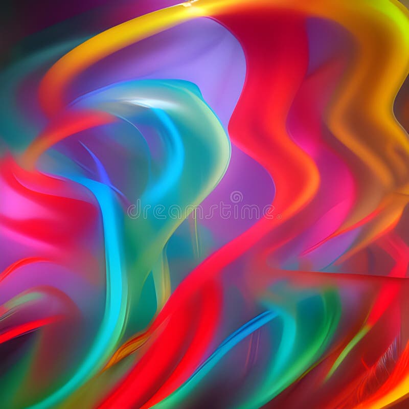 Futuristic Abstract Image Background, Colourful Cloud Smoke Random Line ...