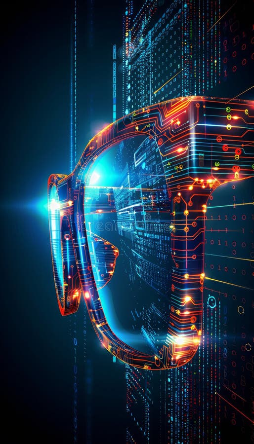 Immersive Virtual Reality Glasses with Futuristic Circuitry, Digital ...