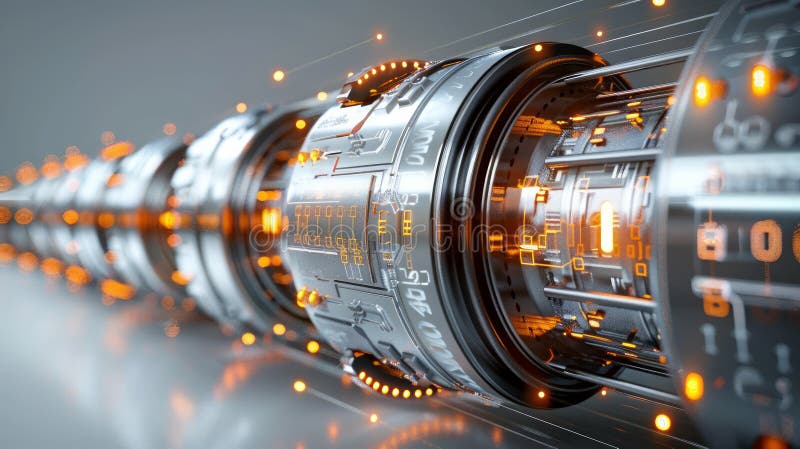 Futuristic Technology Concept of a High Tech Machine with Glowing ...