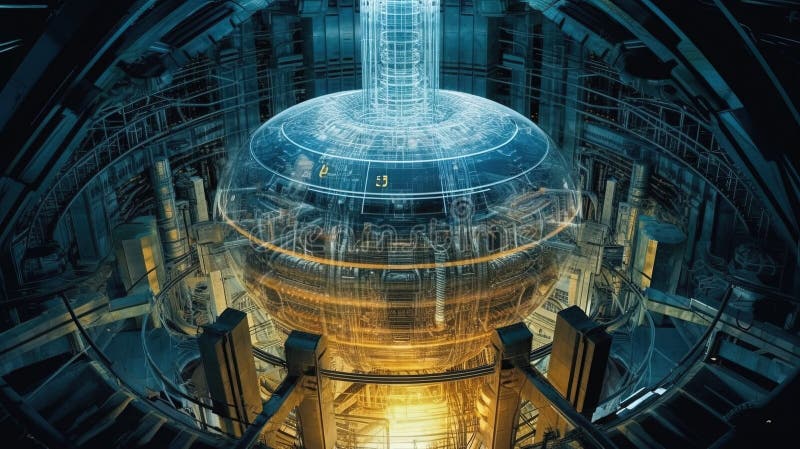 Futuristic Abstract Image of Thermonuclear Reactor Stock Illustration ...