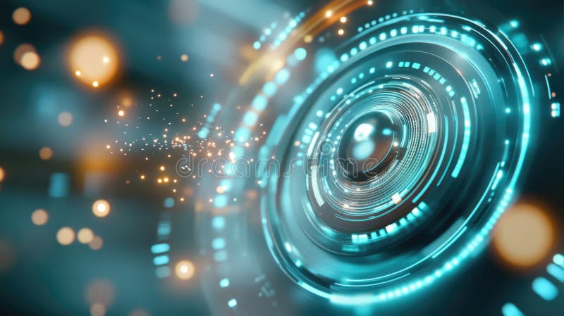 Futuristic Abstract Light Circles with Digital Technology Theme for ...