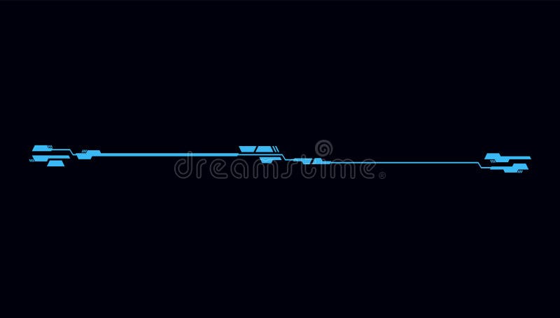Set of HUD Futuristic Header and Footer Interface Element Vector ...