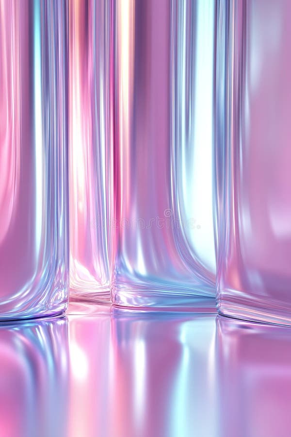 Futuristic Abstract Metallic Background Featuring Iridescent Pastel ...