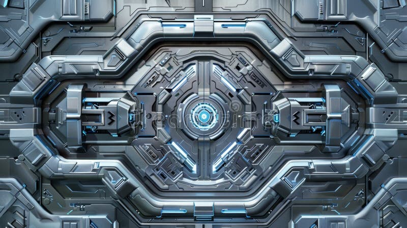 Futuristic Abstract Metallic Texture with Blue Accents Stock ...