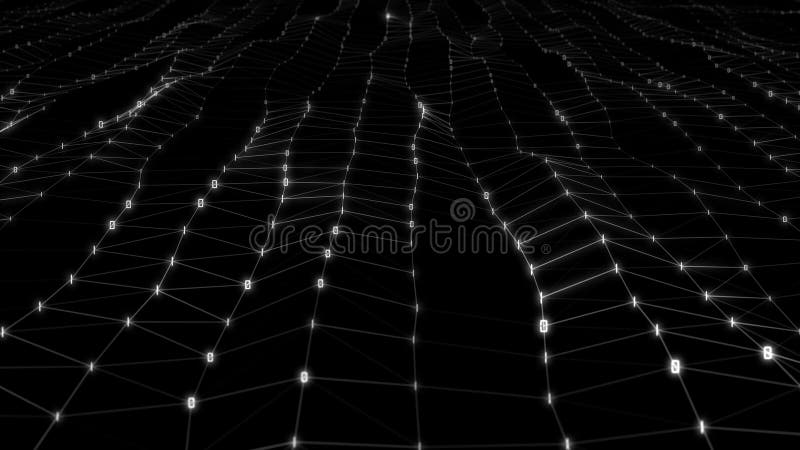 Futuristic Abstract Digital Binary Bright Surface Wave. DOF with Alpha ...