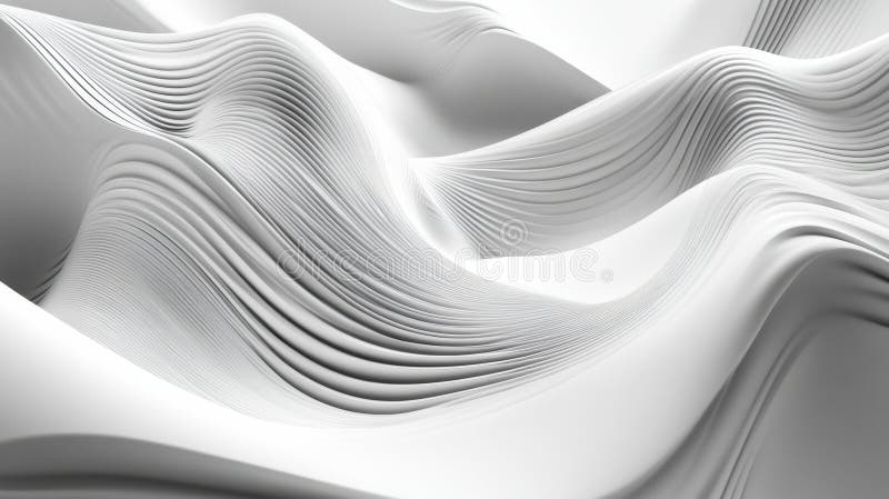 Futuristic Abstract Pattern Showcases Soft 3D Waves in a Monochrome ...