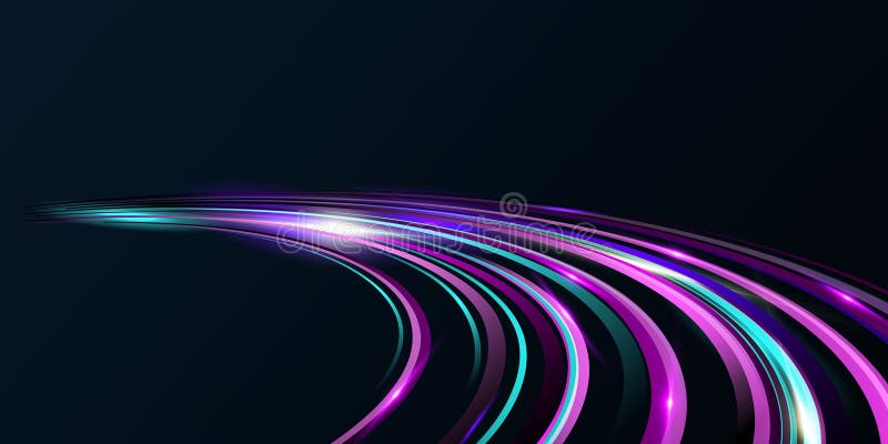 Futuristic Abstract Perspective Flash, Glowing Road Light Strips. Light ...