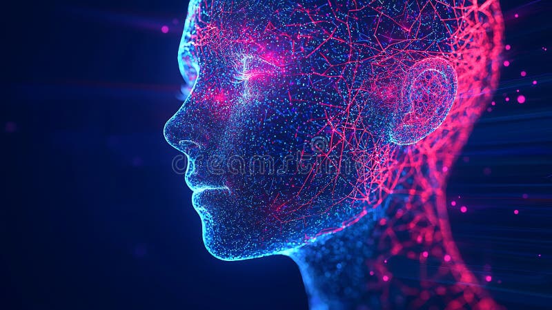 Futuristic Abstract Portrait of a Human-Formed Entity Constructed from ...