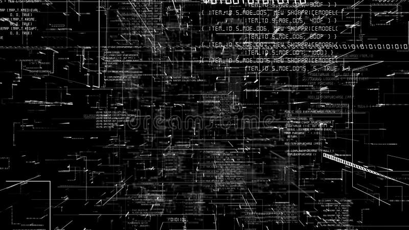 Futuristic Abstract Programming Dark Code Seamless Flythrough. Alpha ...