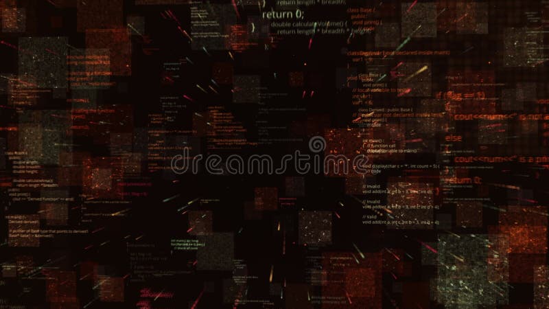 Futuristic Abstract Programming Red Digital Code, Seamless Loop. Animation Stock Footage - Video ...