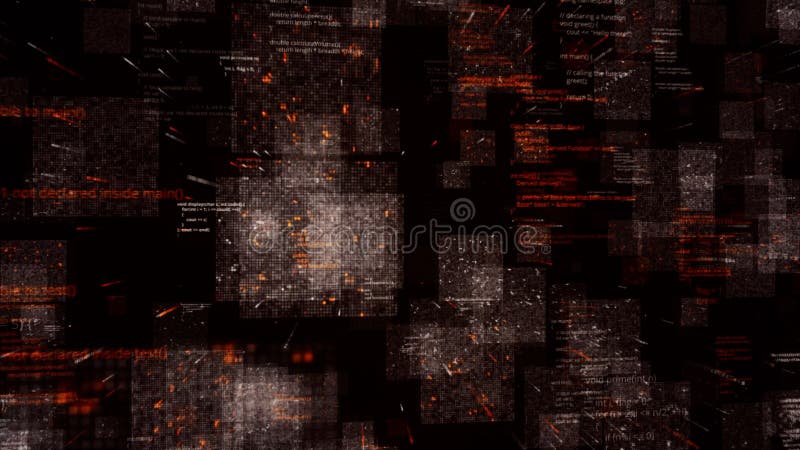 Futuristic Abstract Programming Red Digital Code Seamless Loop Animation Stock Illustration