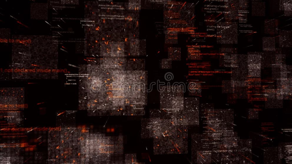 Futuristic Abstract Programming Red Digital Code, Seamless Loop ...