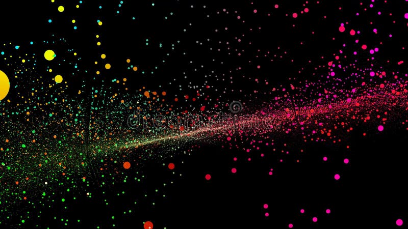 Futuristic Abstract Rainbow Million Particles Ball Waveform Dimension ...