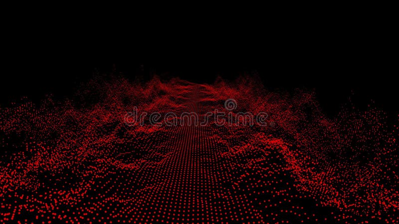 Futuristic Abstract Red Waveform Ball Oscillation, Visualization Wave ...