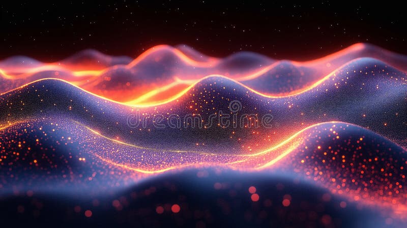 Futuristic Abstract Representation of Glowing Digital Data Waves ... Futuristic Abstract Representation of Glowing Digital Data Waves ...