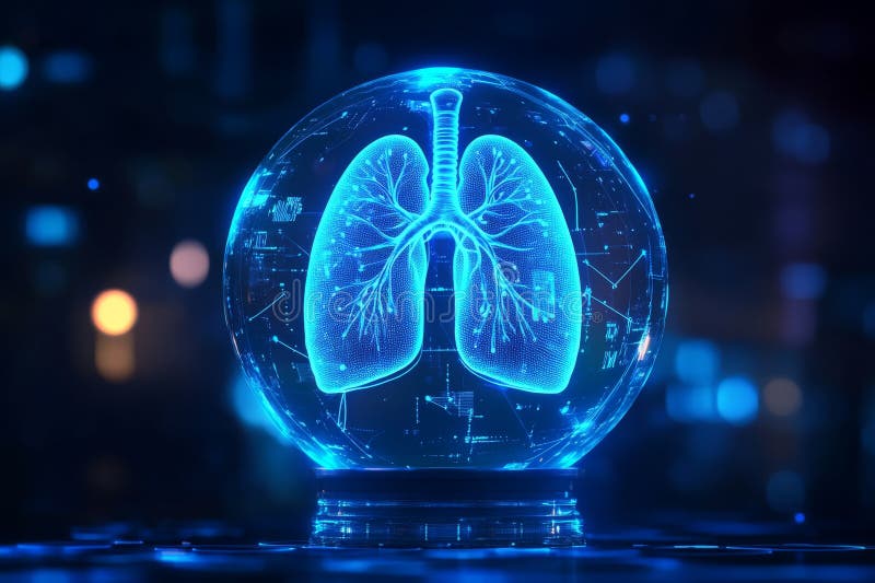 A Futuristic Abstract Representation of the Human Lung Encased in a ...