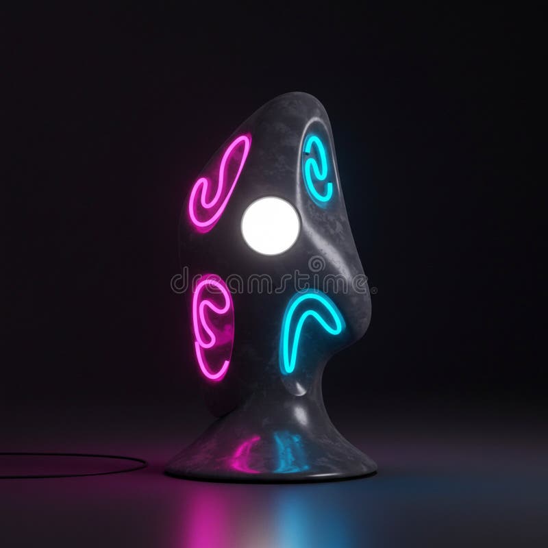 Futuristic Abstract Sculpture with a Smooth Black Surface, Featuring ...