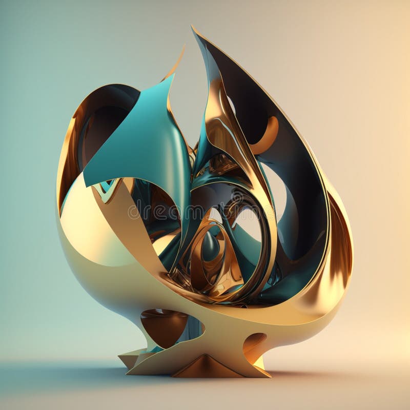 Futuristic Abstract Shape, Generative AI Stock Illustration ...