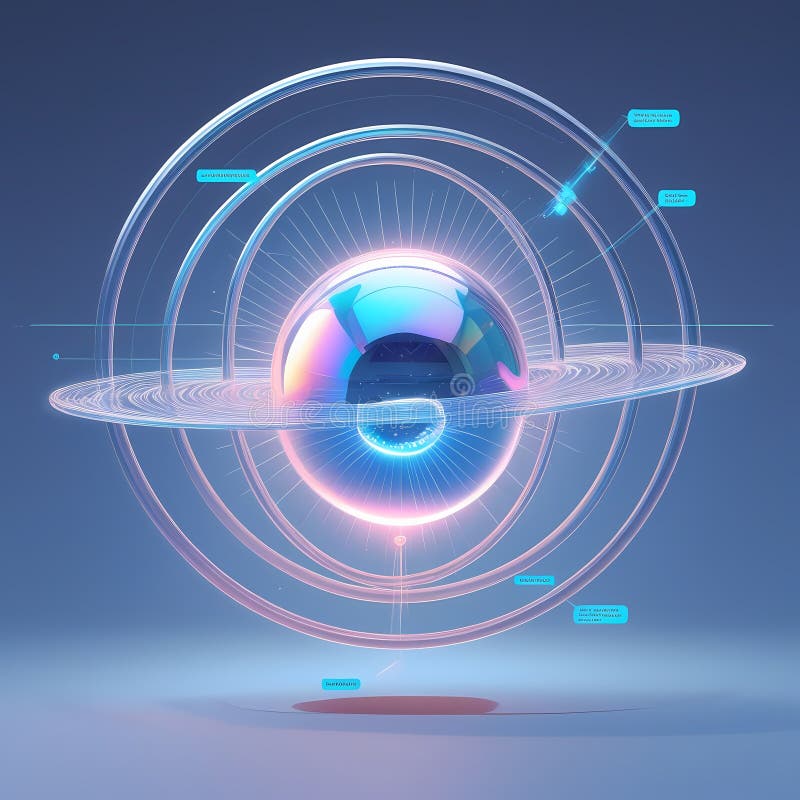 Futuristic Abstract Sphere in Fluid Neon Vortex Stock Illustration ...