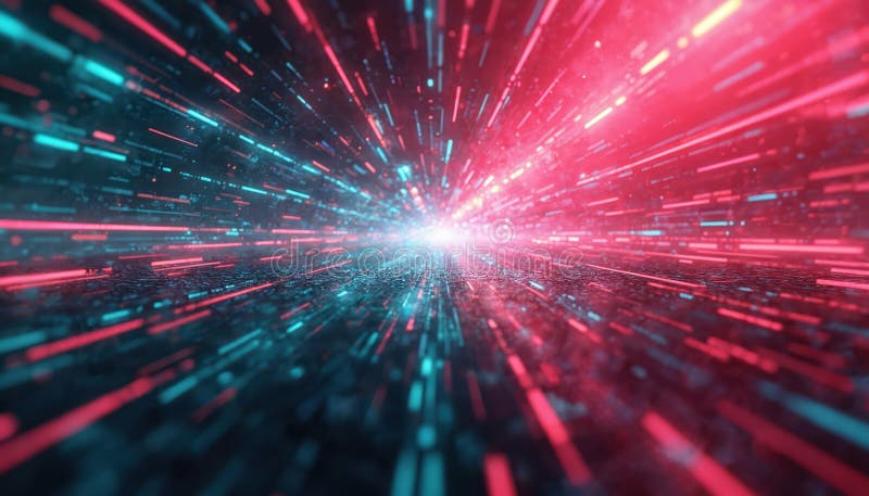 Futuristic Abstract Tech Background with Red and Blue Light Streaks ...