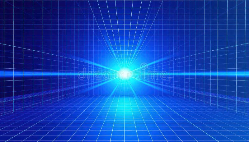 Futuristic Abstract Tech Background with Symmetrical Radial Blue ...