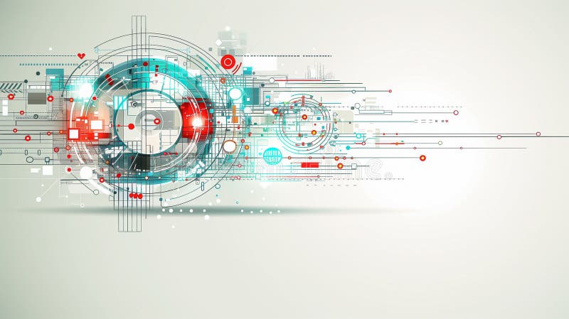 Futuristic Abstract Tech Interface with Geometric Elements Stock ...